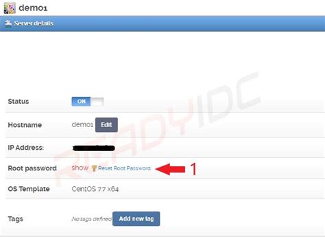 Reset Password Root Administrator ReadyIDC Service Hour Support