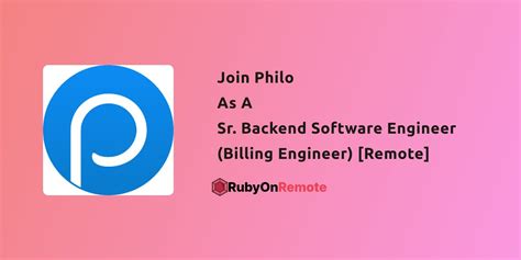 Join Philo As A Sr Backend Software Engineer Billing Engineer