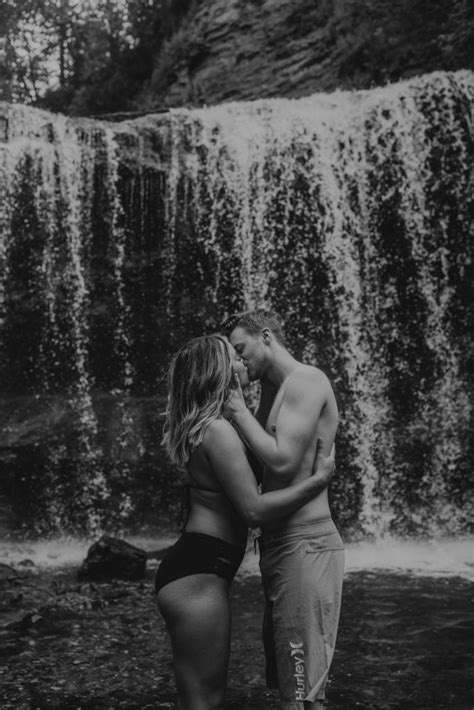 Adventurous Waterfall Couple Session In Wisconsin Sburkephotography Com