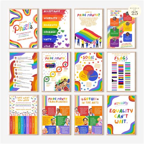 25 Pride Month Printable Posters Lgbt History Month Inclusive