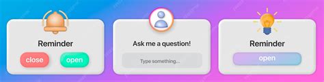 Premium Vector Reminder 3d Illustration Notifications Page With Floating Elements Question Sticker