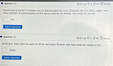 solved question 11 0 1 pt 3⇄99 i details pediatricians