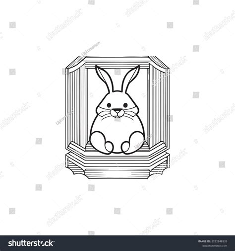 Cute Sitting Rabbit Vector Line Art Stock Vector Royalty Free 2282848135 Shutterstock