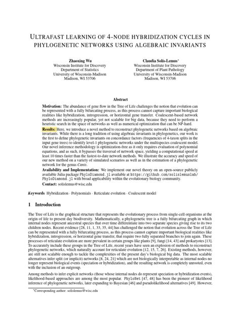 Phyloinvariants Pdf Phylogenetic Tree Phylogenetics