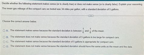 Solved Decide whether the following statement makes sense | Chegg.com