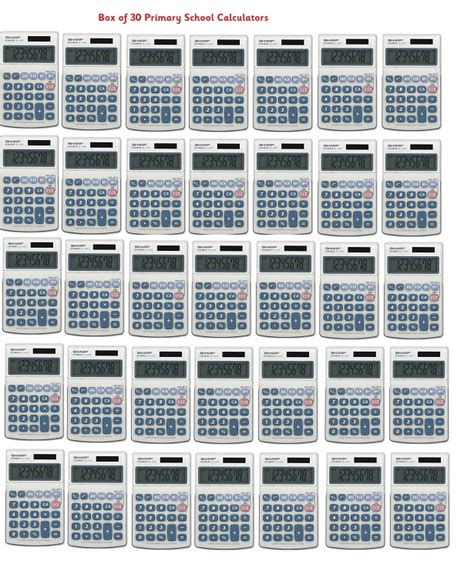 Box Of 30 Sharp Calculators Rainbow Education
