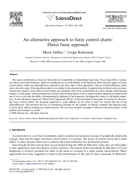 Pdf An Alternative Approach To Fuzzy Control Charts Direct Fuzzy