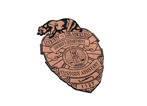 Los Angeles County Custody Assistant Badge Svg Cnc Laser Etsy