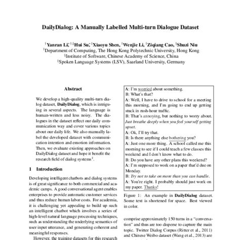 Dailydialog A Manually Labelled Multi Turn Dialogue Dataset Acl Anthology