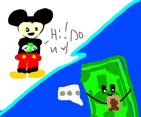 Mickey Mouse Texting Cash Drawception