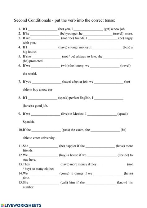 Second Conditional Online Worksheet