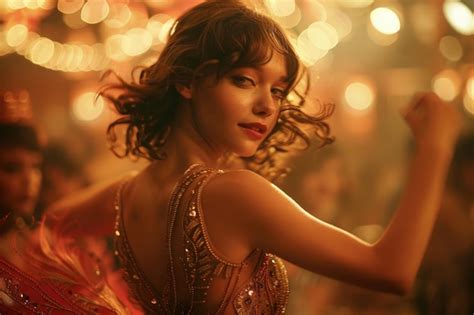 Premium Photo A Flapper Girl Dancing In A Speakeasy During The 1920s
