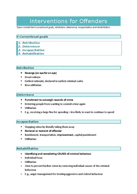 Interventions For Offenders 1 Interventions For Offenders Topics
