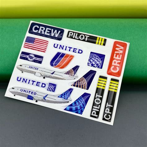 Sticker Pack United Airlines Aviation Stickers United Avgeek T For Pilot Flight