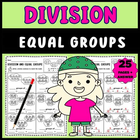 3rd Grade Math Division With Equal Groups Division Worksheets By Kwan