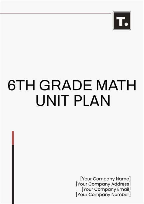 Free 6th Grade Math Unit Plan Template To Edit Online