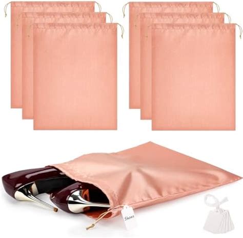 Ewen 6 Pack Small Dustproof Satin Bags With Blank Tags 118x157in Drawstring Bags