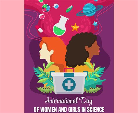 International Day Of Women And Girls In Science Poster Vector Art