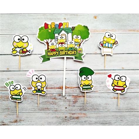 Jual Isi 7 Cake Topper Hiasan Kue Ulang Tahun Karakter Kero Keroppi