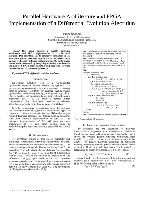 pdf parallel hardware architecture and fpga implementation of a