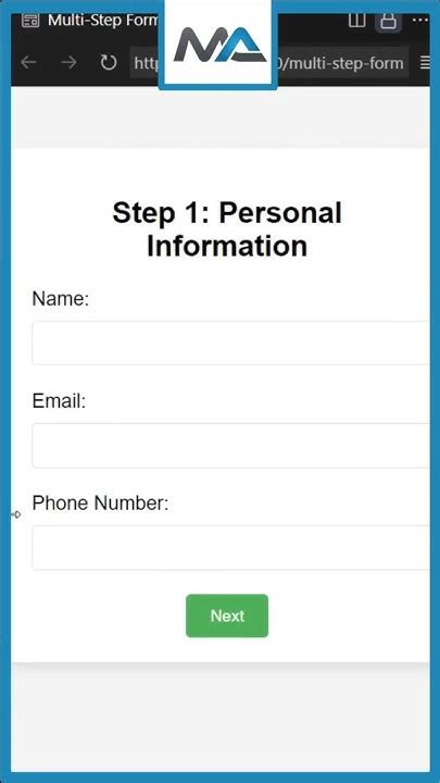 📝 Create A Multi Step Form In 60 Seconds ⏱️ Html Css Javascript Shorts Youtube