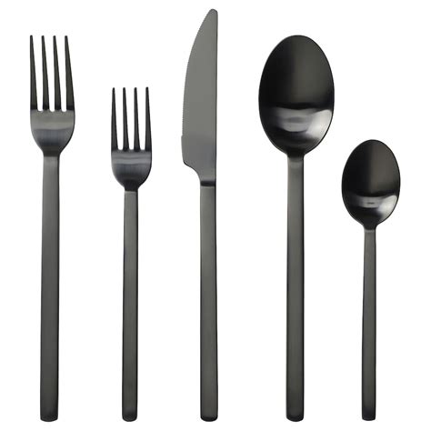 Stockholm 2025 20 Piece Flatware Set Black Ikea