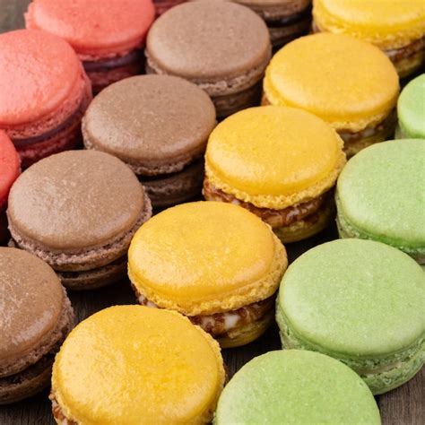 Premium Photo Closeup Of Assorted Various Flavors Macarons
