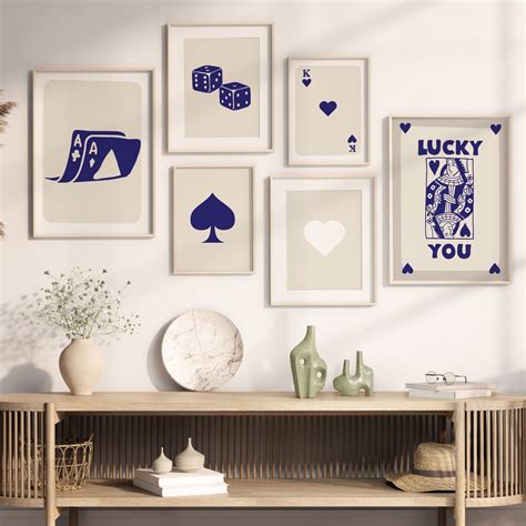 Blue And Beige Neutral Poster Trendy Retro Wall Art Set Of 9 Trendy