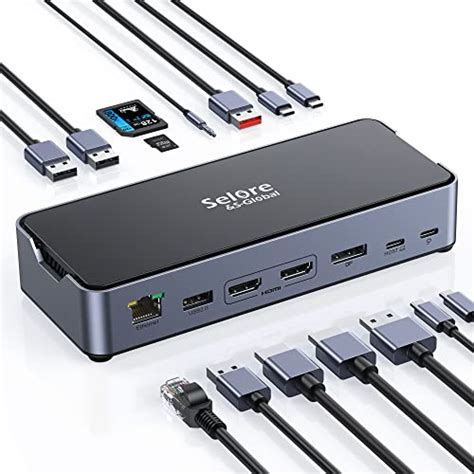 Hub Usb C Docking Station 15 In 1 Dual Monitor Docking Station Usb C Single 8k Triple 4k 30hz