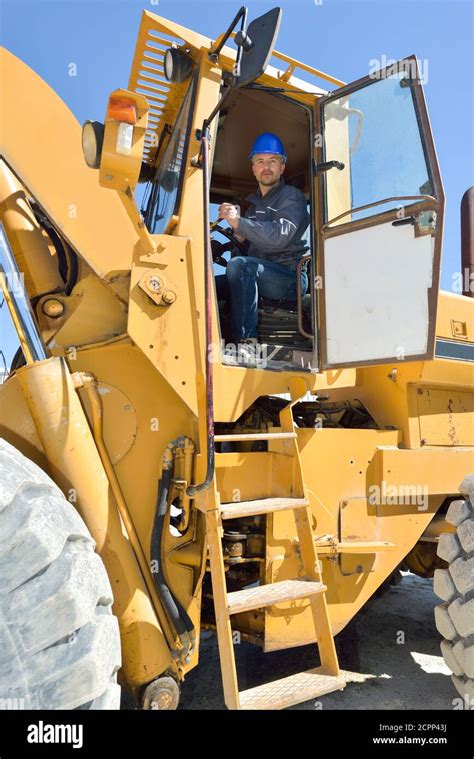 The Inside Of Crane Cabin Stock Photo Alamy