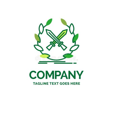 Battle Emblem Game Label Swords Flat Business Logo Template Stock Vector Illustration Of