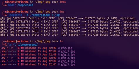 optimiser et compresser les images jpeg ou png dans la ligne de