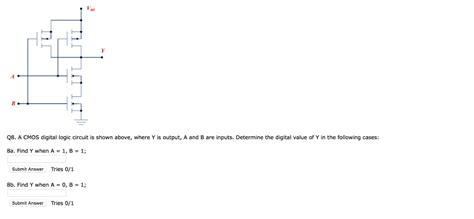 Solved Q8 A Cmos Digital Logic Circuit Is Shown Above