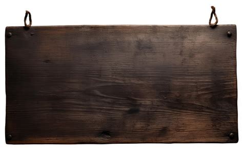 Premium Photo Dark Stained Oak Rectangle Sign On White Background