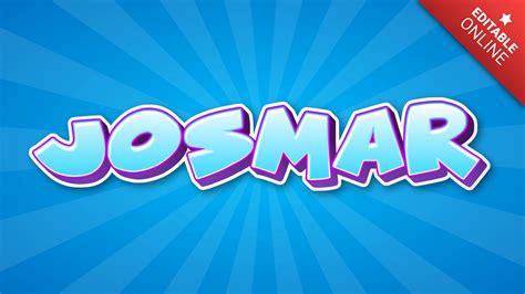 Josmar Efecto Divertido Dibujos Animados Generador De Efectos De Texto