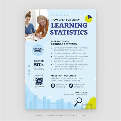 Premium Psd Statistics Education Flyer Template In Psd Blue Theme V2
