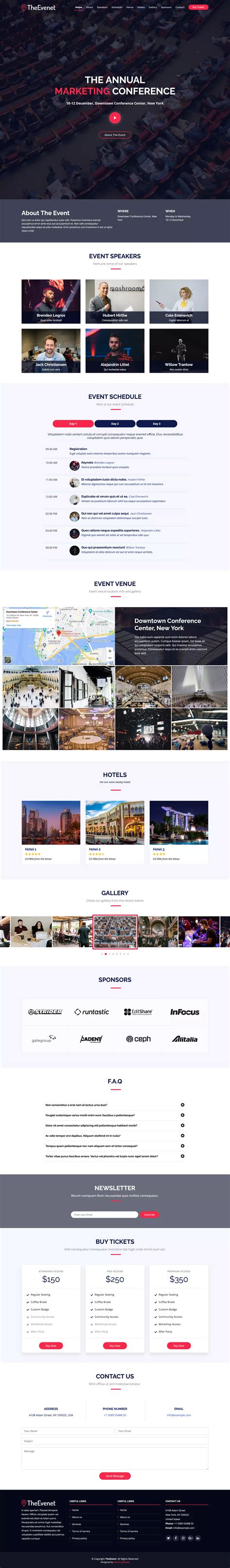 The Event Free Bootstrap Htm Css Event Template