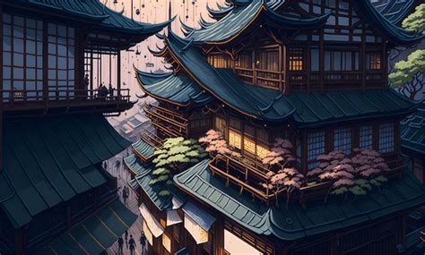 Un Edificio Chino Con Techo De Estilo Japonés Foto Premium