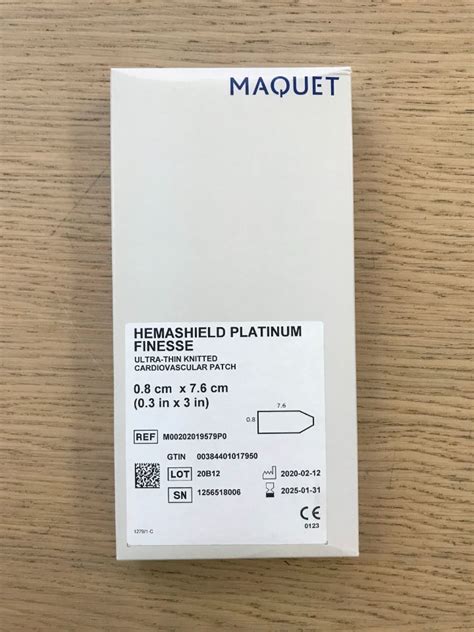 New Maquet M00202019579p0 Hemashield Platinum Finesse Ultra Thin Knitted Cardiovascular Patch 0