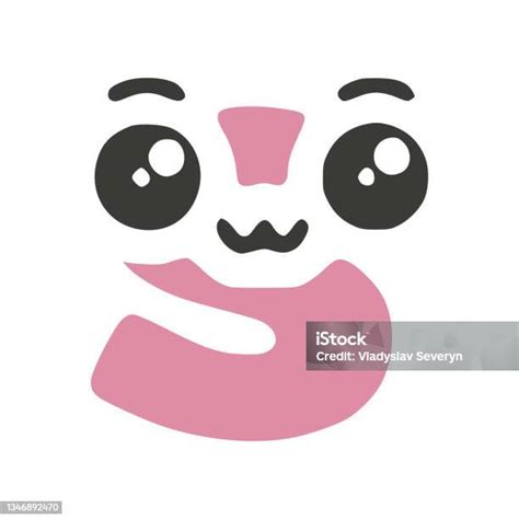 Letter S Cute Kawaii Character Funny Emoticon Vector Clip Art Stock