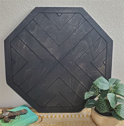 Engraved Chevron X Octagon Lazy Susan 18 — John Osborn And Co