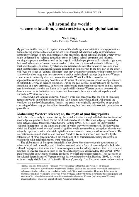 Pdf All Around The World Science Education Constructivism And
