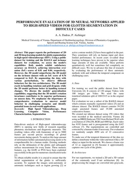 Pdf Performance Evaluation Of 3d Neural Networks Applied To High