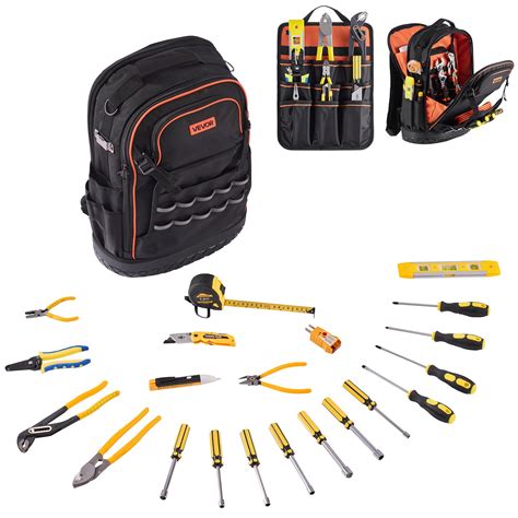 Vevor Tool Backpack With Tools 65 Pockets Heavy Duty Tools Storage