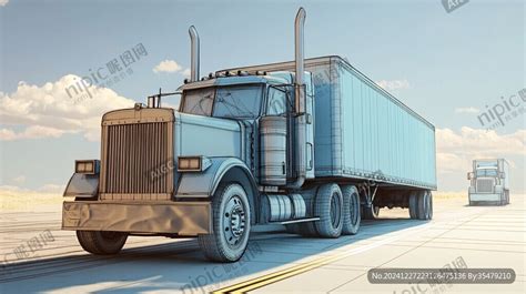 Ai创作图交通运输物流 马路重型卡车 卡车主视 集装箱卡车 长途货运卡车 大宗货物运输 集装箱大货车 大货车效果图 集装箱汽车 卡车交通运输 智慧运输物流 大卡车效果图 素材大货车 自动卸货