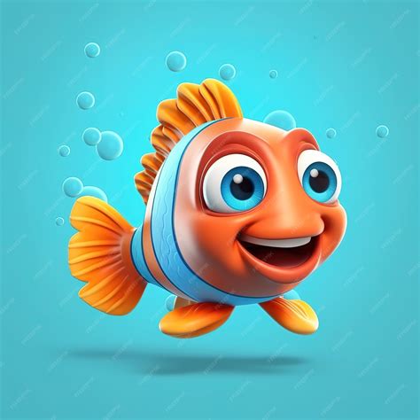 Un Pez De Dibujos Animados Con Un Fondo Azul Y Las Palabras Nemo En él