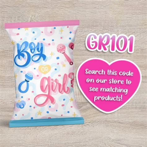 Gender Reveal Fruit Snacks Wrapper Fruit Snacks Labels Favor Bags