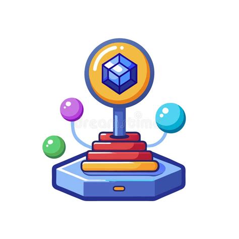 Colorful Futuristic Game Controller With Orb Cube And Spheres