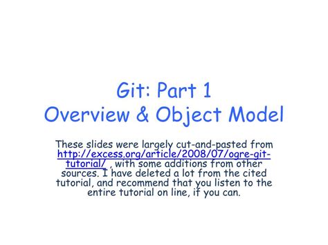 Ppt Git Overview Object Model And Essential Concepts Powerpoint