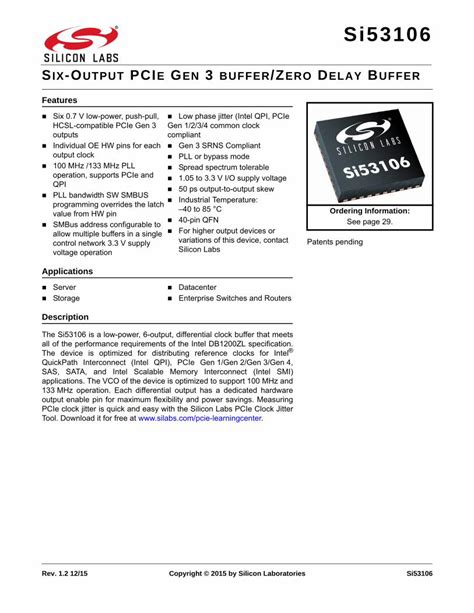Pdf Six Output E Gen 3 Bufferzero Elay Uffer 2 Rev 12 Functional